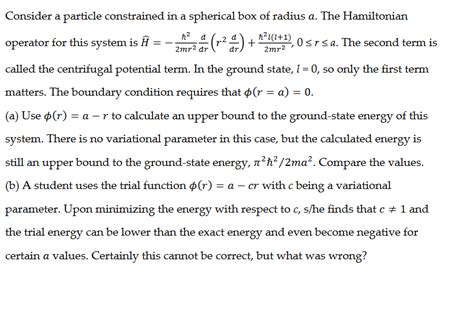 solved 2mr2 dr consider a particle constrained in a