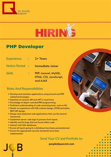 Hiring Phpdeveloper Laravel Webdevelopment Careeropportunity Rashmi Rani Sethy