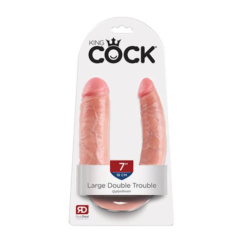 U Shaped Large Double Trouble Dildo Beige