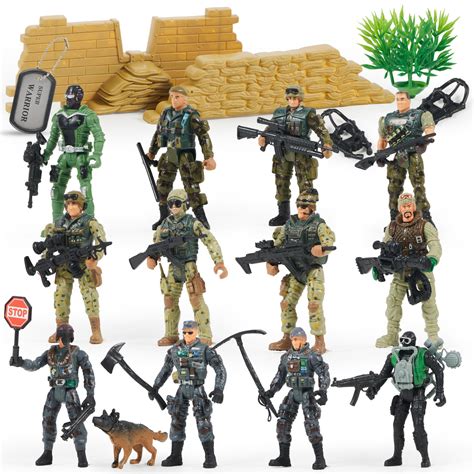 Joyin 12 Pcs Military Toy Soldiers Playset Army Men Figures With 12