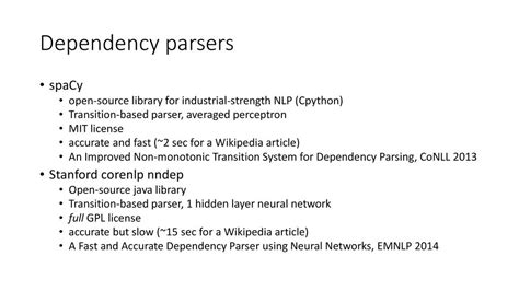 dependency parsing spacy and stanford nndep ppt download