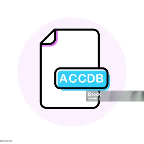 accdb file format extension color line icon stock illustration