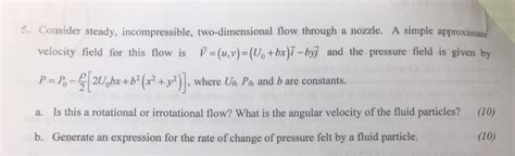 Solved 5 Consider Steady Incompressible Two Dimensional