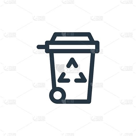 回收站图标向量从可持续能源概念。回收站可编辑笔触的细线插图。回收站线性标志使用在web和移动应用程序图片其他图片图片素材 花瓣网
