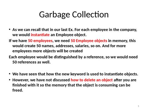 Object Oriented Methodology Garbage Collection Docsity