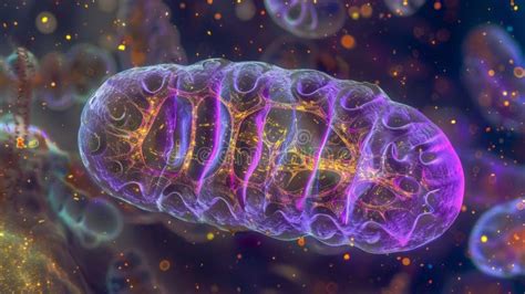 Microscopic Image Of A Crosssection Of A Mitochondria Cell Highlighting The Mitochondria Dnas