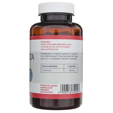Medverita D Mannose 500 Mg 100 Capsules Medpak