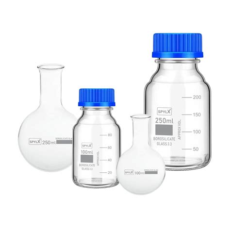 Spylx Borosilicate Glass Measuring Reagent Bottle 100ml 250ml And Round