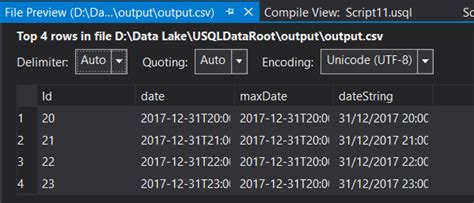 Azure Virtual File Set Column And Rowset Variable U Sql Stack Overflow