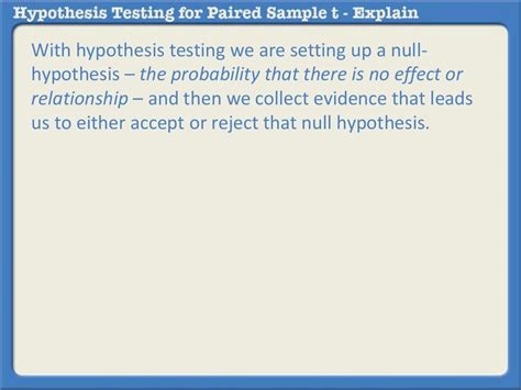 Null Hypothesis For Paired Sample T Test