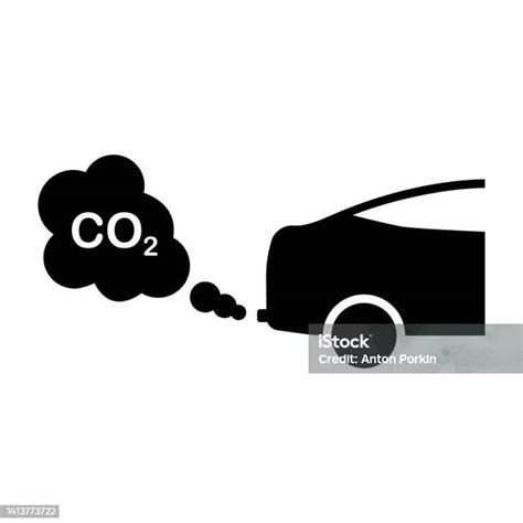자동차 스모그 공기 이산화 기호 자동차 배기 Co2 블랙 실루엣 아이콘 기후 환경 보전 수송 차량 관 연기 가스 오염 방출
