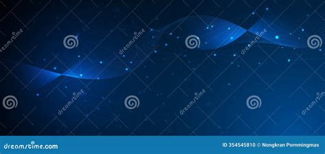 Vector Digital Datum Molecule Background Big Data Hi Tech Technology Light Line Design Stock