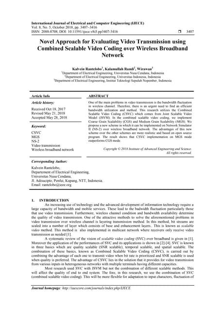 novel approach for evaluating video transmission using combined