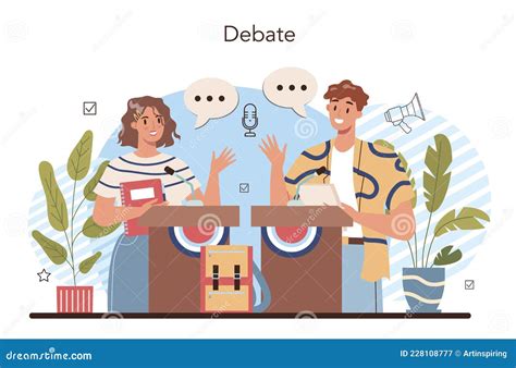 Rhetoric School Class Set Students Training Public Speaking And