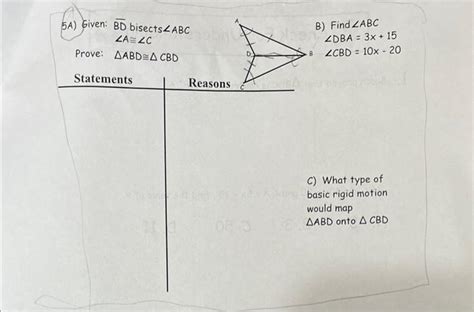 Solved A Given BD Bisects ABC AC C What Type Of Basi
