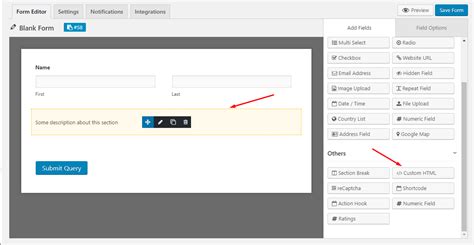 Custom Html Weforms Pro
