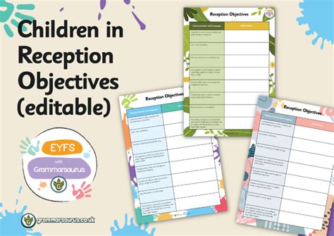 Eyfs Assessment Reception Objectives Editable Grammarsaurus