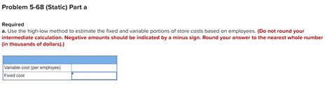 Solved Required Information Problem 5 68 Static Cost