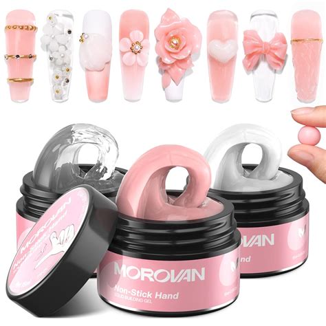 Morovan Solid Builder Nail Gel 3 Colors Non Sticky Insecticide Solid Building Gel