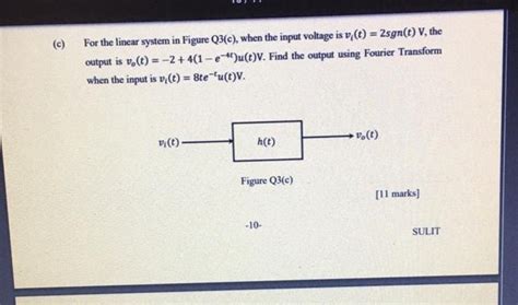 solved c for the linear system in figure q3 c when the