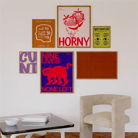 Cunt Wall Art Print Groovy Retro Prints Blue Retro Cunt Etsy