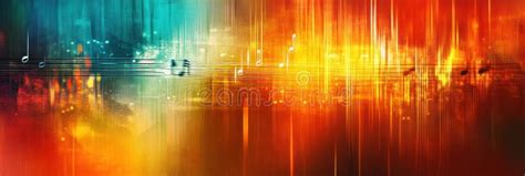 Colorful Visual Elements Depict Sound Waves Musical Notes And Instruments Showcasing The