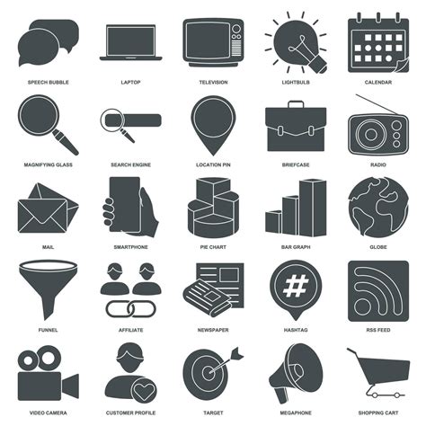 A Comprehensive Collection Of Visually Appealing And Versatile Vector Icons That Represent