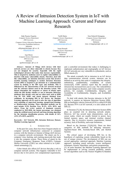Pdf A Review Of Intrusion Detection System In Iot With Machine Learning Approach Current And