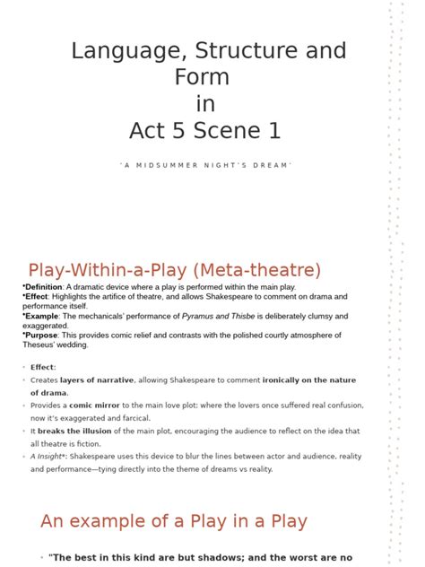Amnd Act5 Scene 1 Analysis Pdf Poetry A Midsummer Nights Dream
