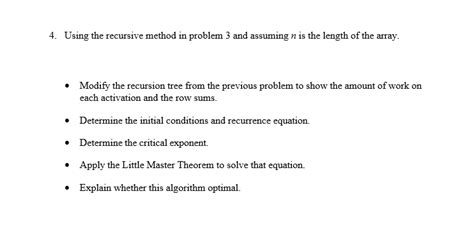 Solved 3 Draw The Recursion Tree When N12 Where N