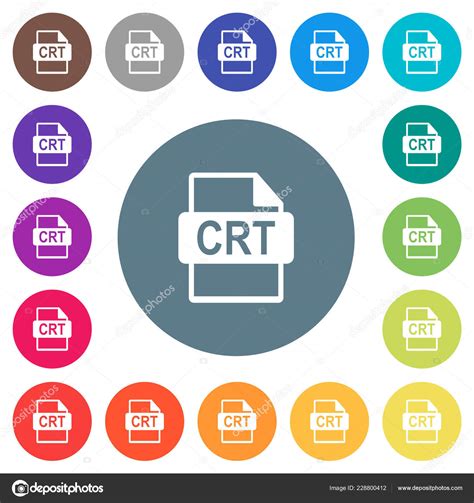 Crt File Format Flat White Icons Color Backgrounds Background Color
