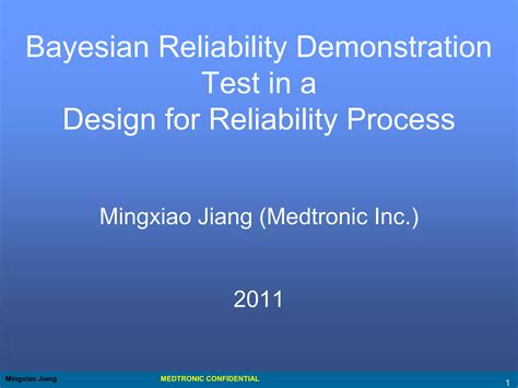 Bayesian Reliability Demonstration Test In A Design For Reliability Process Pdf