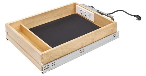 Rev A Shelf 4WCDB 18HFLSC 1 USB Wood Classics 16 1 2 W Soft Close Base Cabinet Kitchen Charging