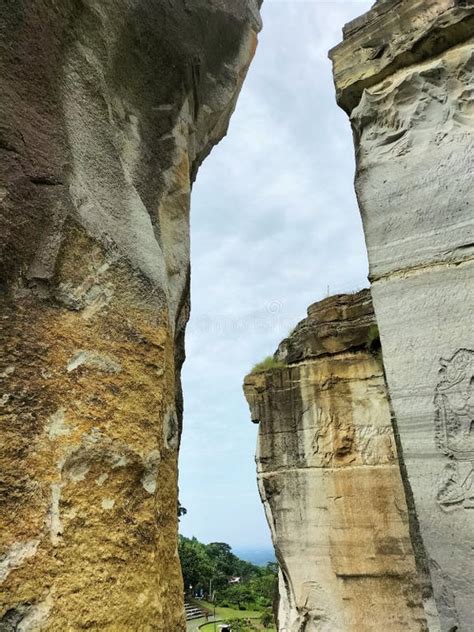 Image Of Huge Rock Cliff Structure Known As Breksi Cliff Located In