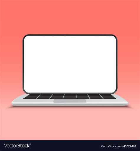 3d Laptop With Empty White Screen For Mockup Vector Image