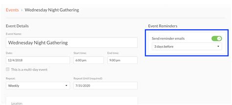 Updates To Event Reminders