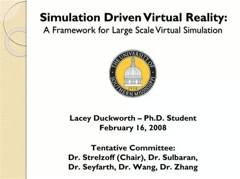 Ppt Simulation Driven Virtual Reality A Framework For Large Scale Virtual Simulation