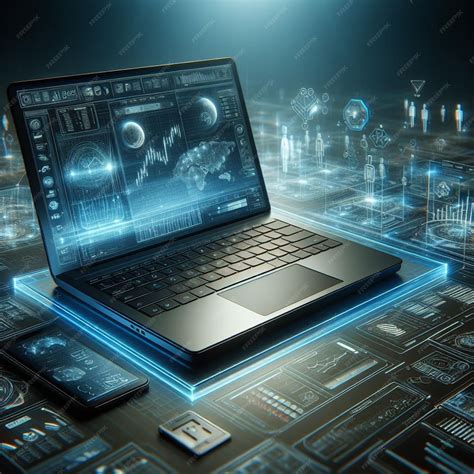 Premium Photo Innovative Laptop Technology Stay Ahead Of The Curve With This Futuristic