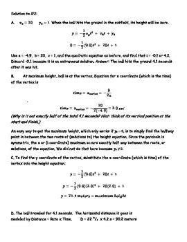 Projectile Motion Notes By Science Class Online TPT