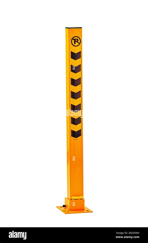 Brightly Colored Vertical Safety Post With Reflective Stripes For
