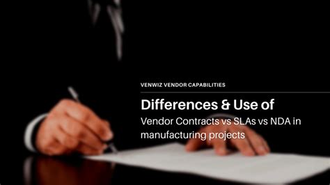 Differences And Use Of Vendor Contracts Vs Slas Vs Nda