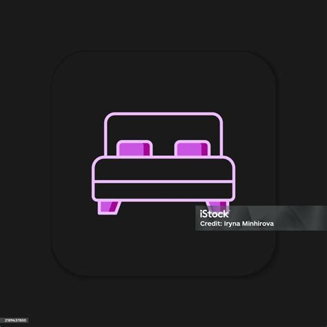 채워진 개요 두 명 또는 한 사람을위한 큰 침대 검은 배경에 고립 된 아이콘 그림자가 있는 평면으로 채워진 윤곽선 스타일입니다 벡터 0명에 대한 스톡 벡터 아트 및 기타