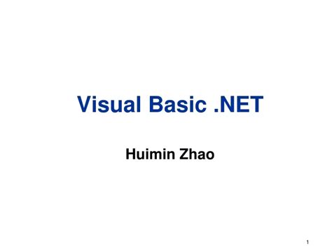 Ppt Visual Basic Net Sister Language To C With Powerful