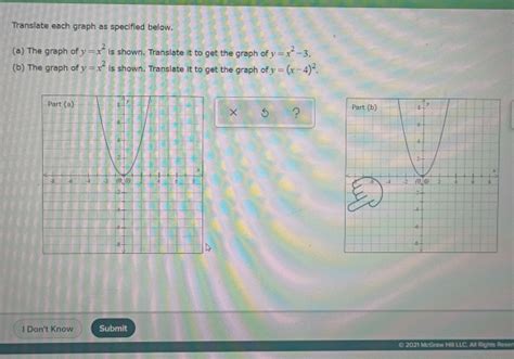 Solved Translate Each Graph As Specified Below A The Graph Of Yx