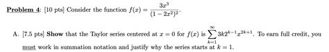 solved problem 4 [10 pts] consider the function