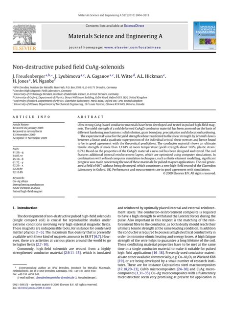 Non Destructive Pulsed Field Cuag Solenoids Pdf Yield Engineering