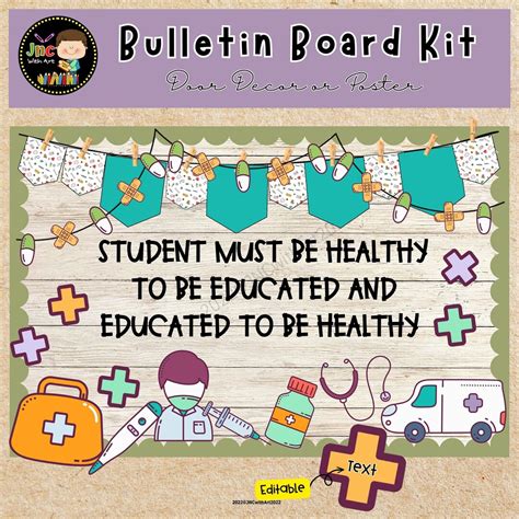 Health Bulletin Board Kit Healthcare Education Door Decor Nursing
