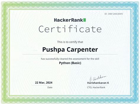 Completed Python Basics With Hackerrank Pushpa Carpenter Posted On The Topic Linkedin