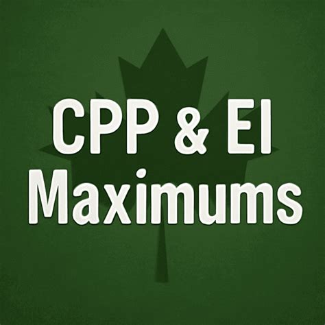 CPP EI Maximums Payroll Deductions Rates Contributions