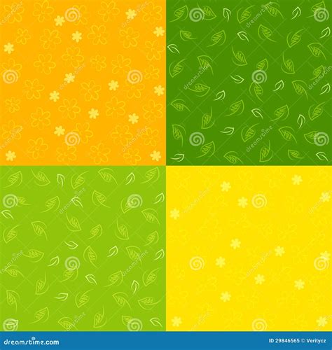 Set Of Spring Seamless Patterns Stock Vector Illustration Of Summer Holiday 29846565